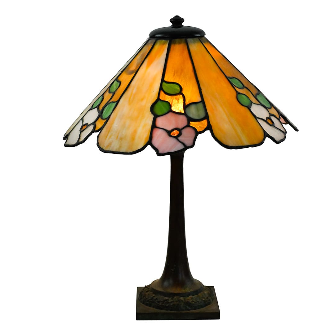 Duffner & Kimberly Flower Border Leaded Lamp - Tangible Investments