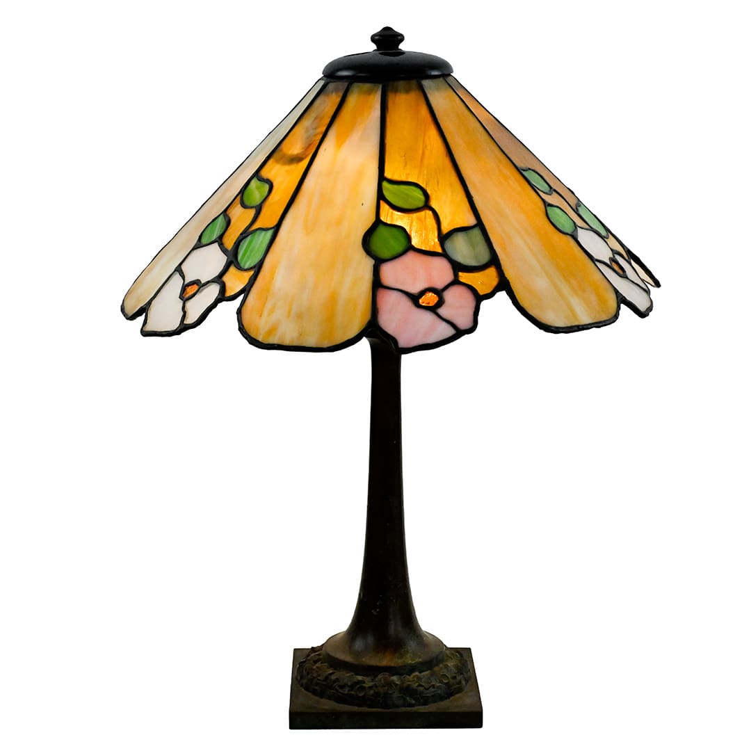 Duffner & Kimberly Flower Border Leaded Lamp - Tangible Investments