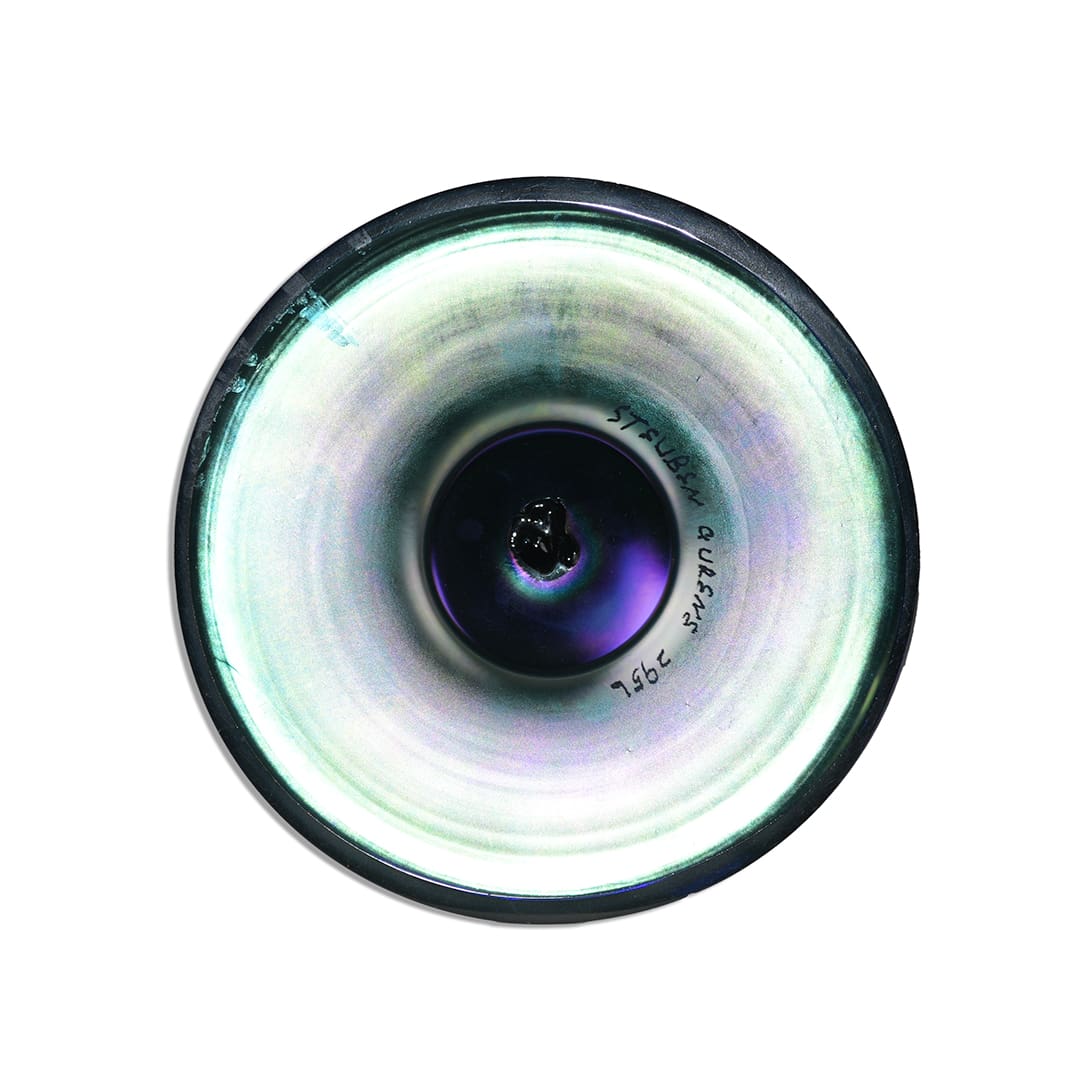 Steuben Blue Aurene Glass Candlestick