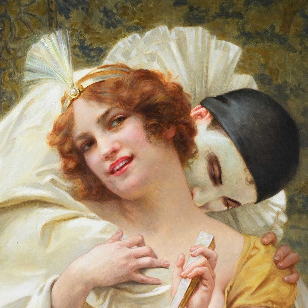 Pierrot the Victor-Guillaume Seignac (1870-1924) Oil on Canvas ...