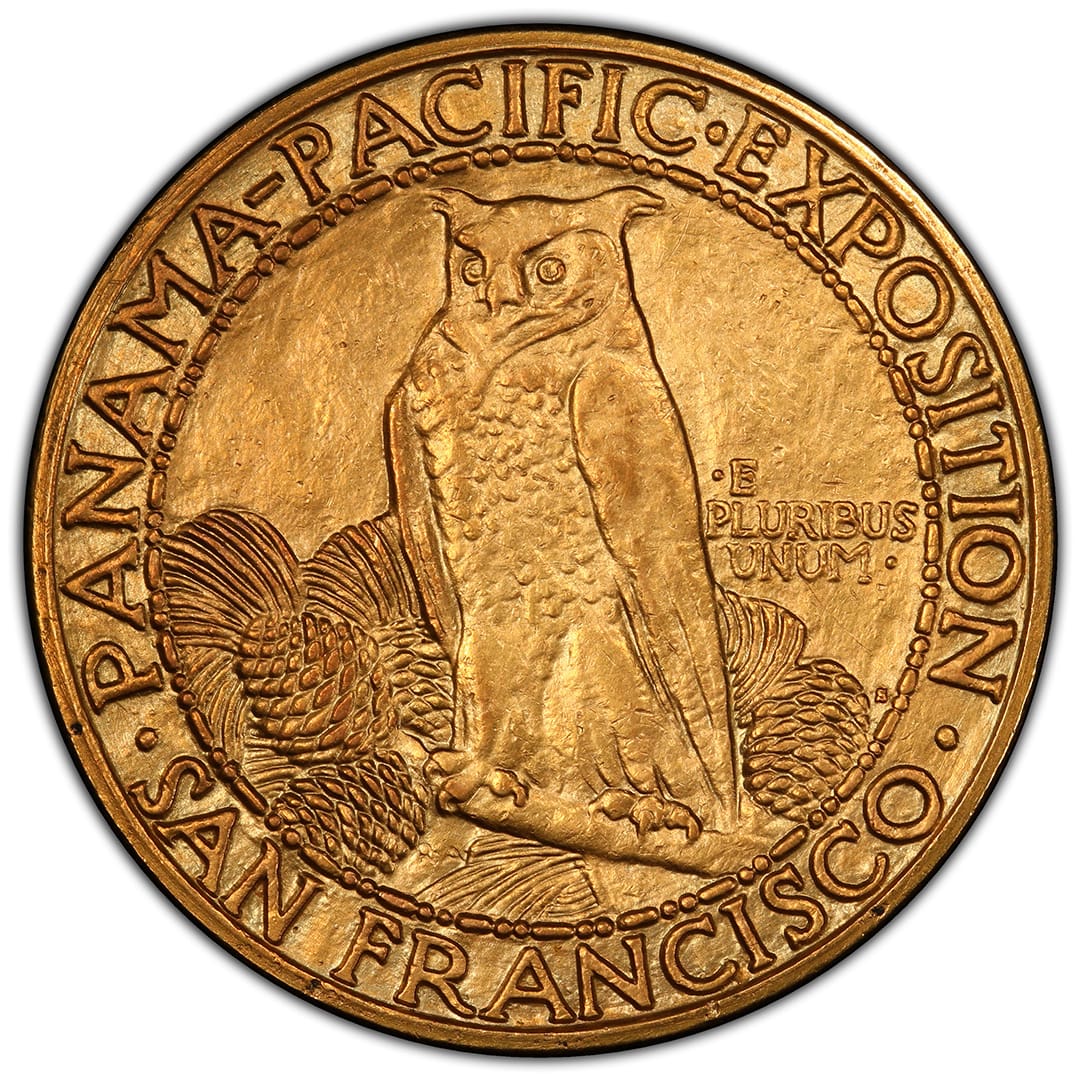 1915-S $50 Pan-Pac Round, PCGS Genuine, Gold Commemorative - Tangible Investments