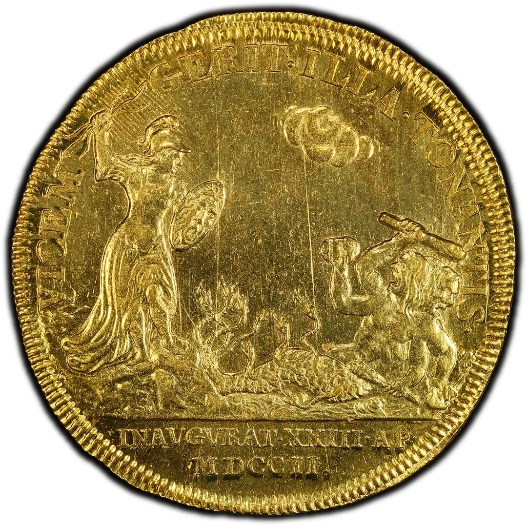1702 Medal Queen Anne Coronation Gold Medal, PCGS MS62 - Tangible Investments