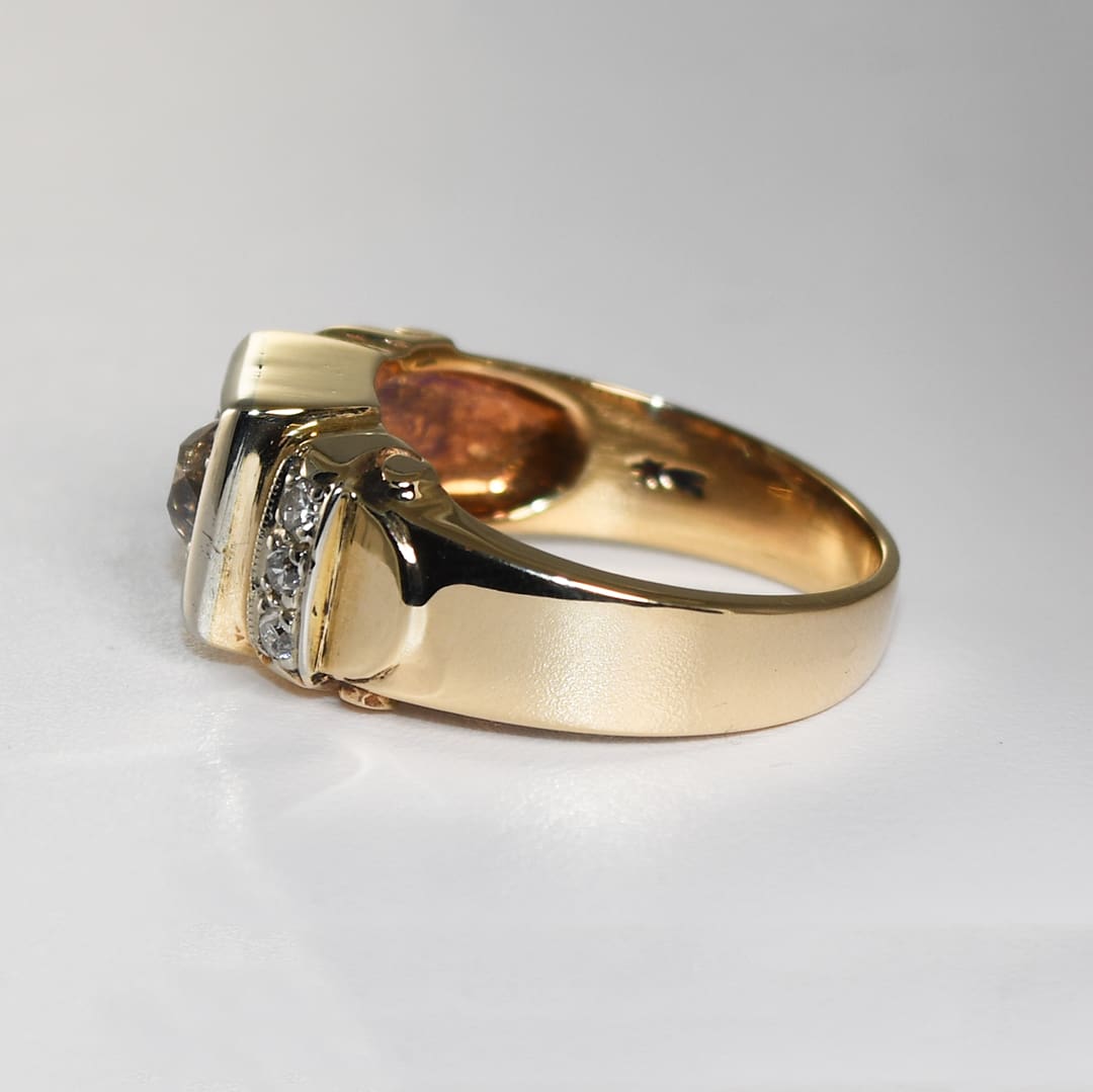 Vintage Diamond Ring in 13K Yellow Gold