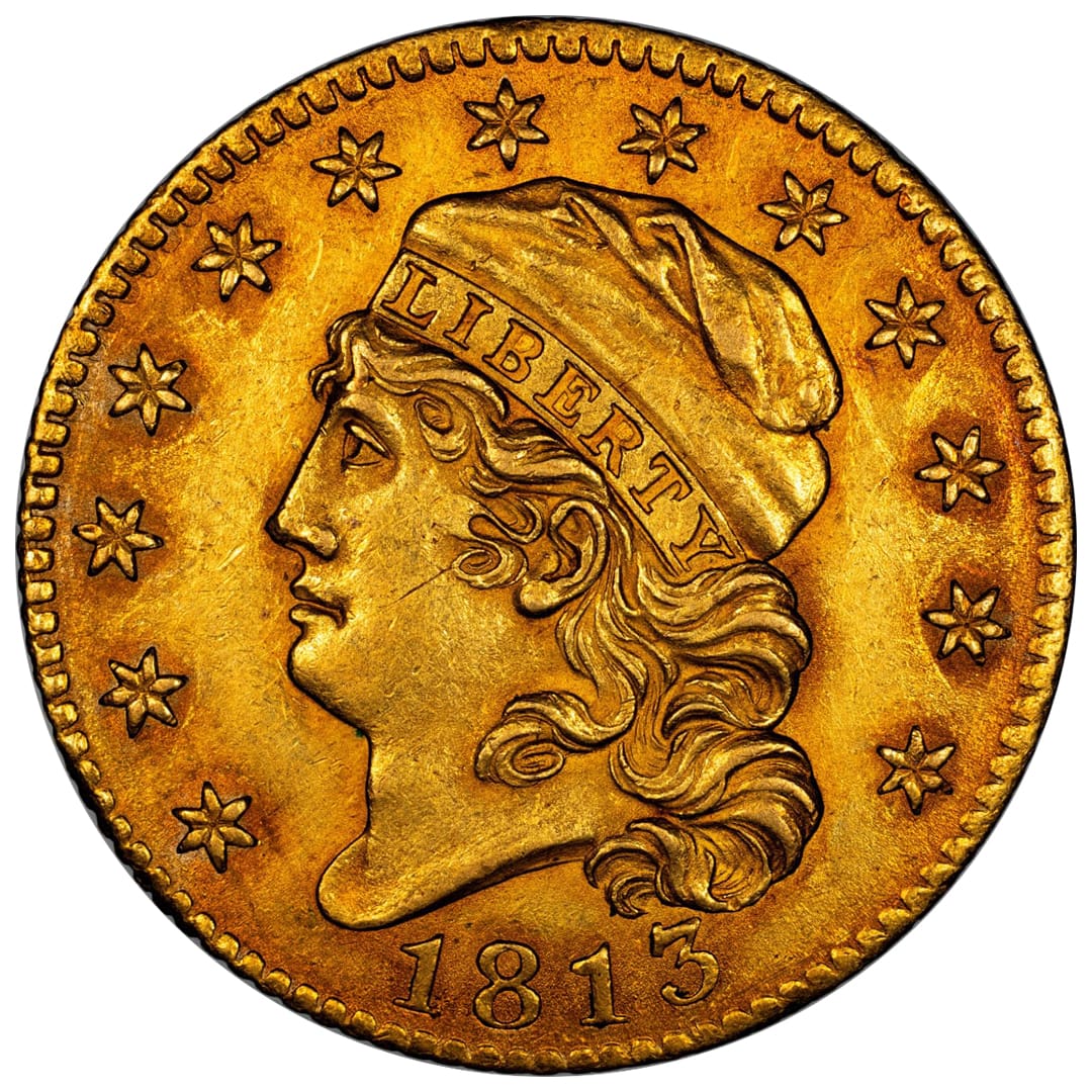 1813 $5 Capped Bust CAC Grade MS61 - Tangible Investments