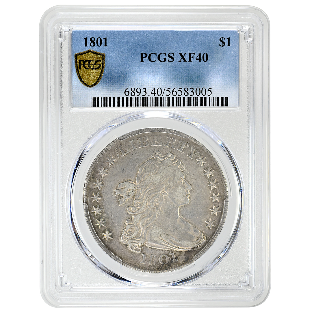 1801 $1 Draped Bust Dollar PCGS XF40 - Tangible Investments