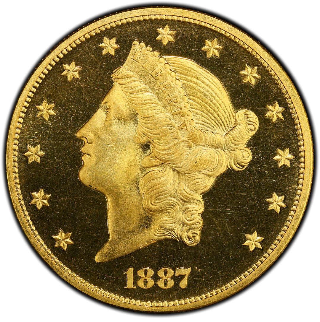 1887 $20 Liberty Head PCGS PR65+DCAM CAC - Tangible Investments