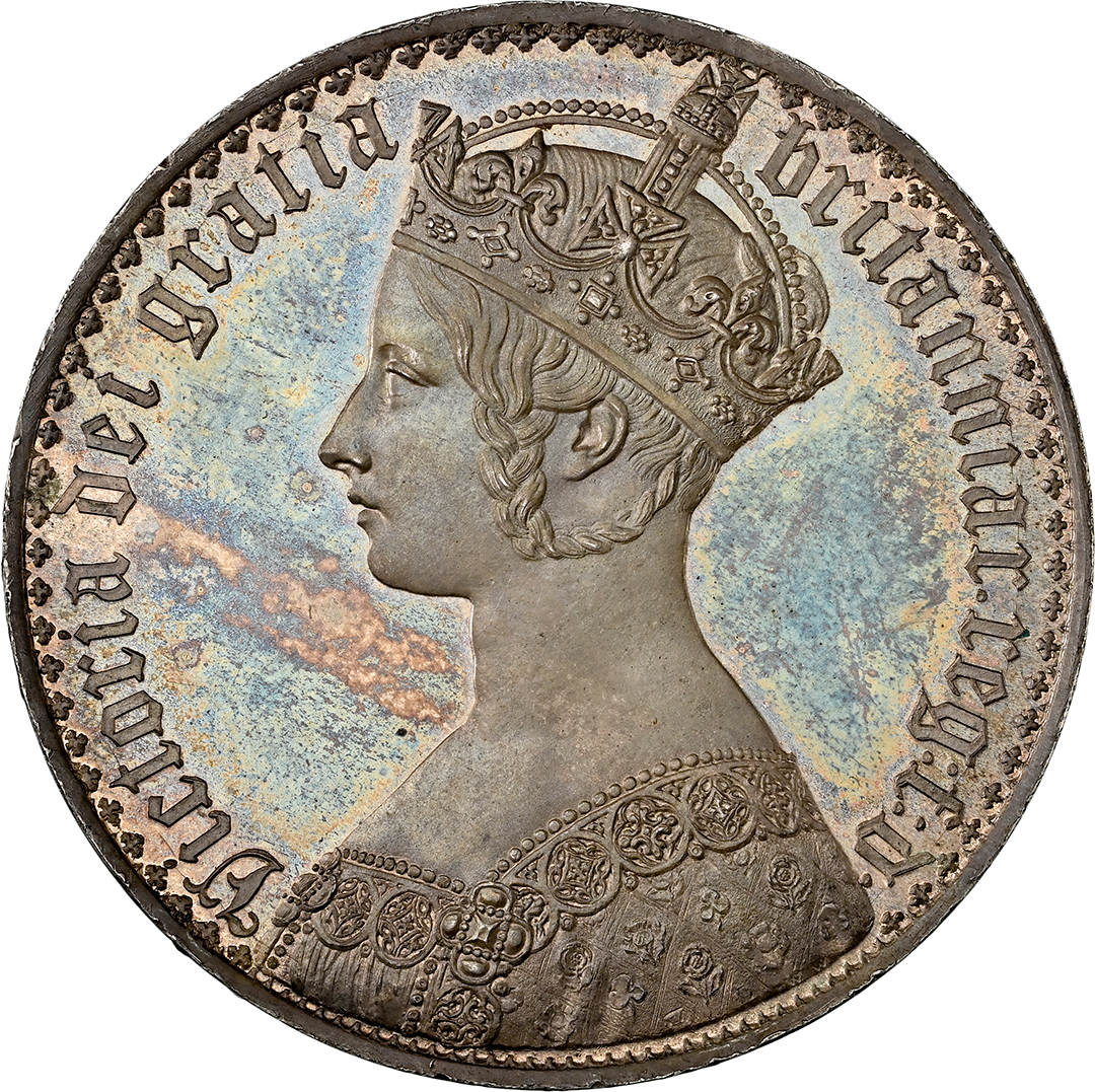 1847 Crown GREAT BRITAIN, Victoria UN DECIMO, GOTHIC TYPE NGC PF64 ...