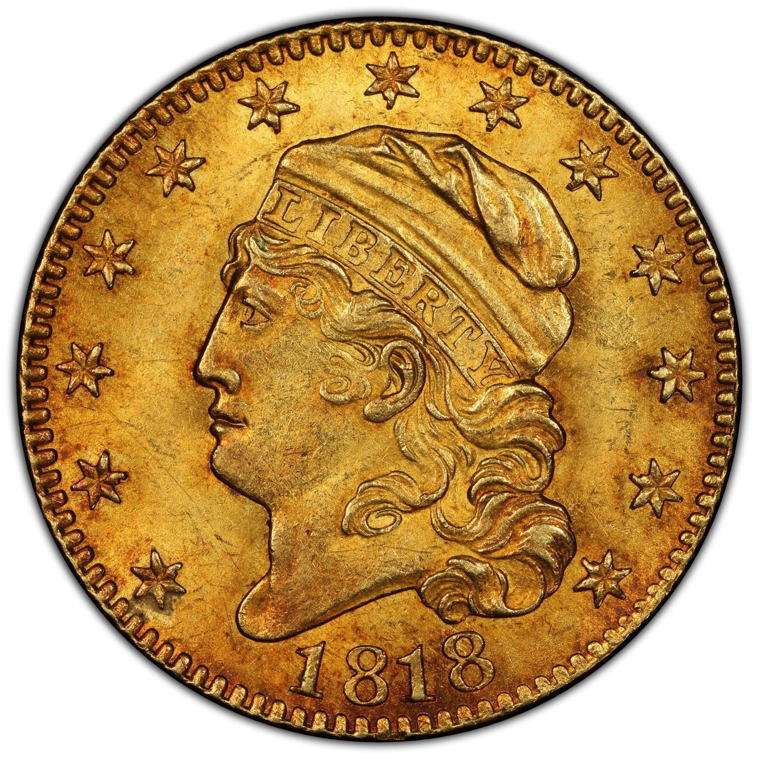 1818 $5 Capped Bust, PCGS MS63+, CAC - Tangible Investments