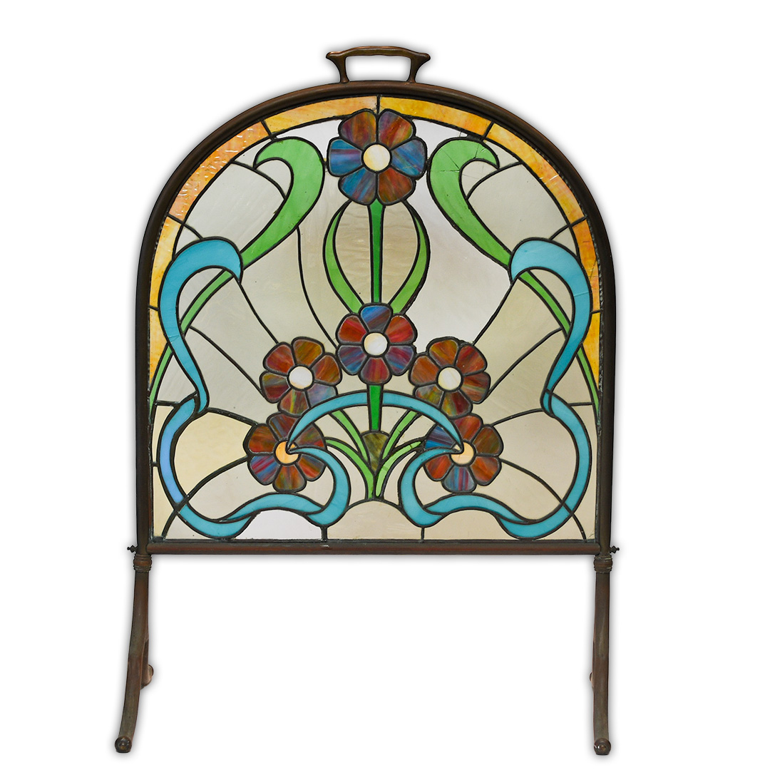 Art Nouveau Stained Glass Fireplace Screen (Tiffany Style) - Tangible ...