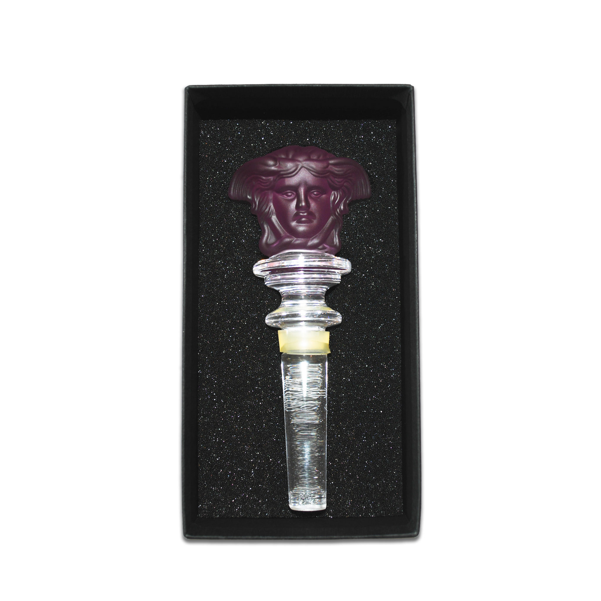 Rosenthal Versace Medusa Purple Frosted Crystal Wine Bottle Stopper ...