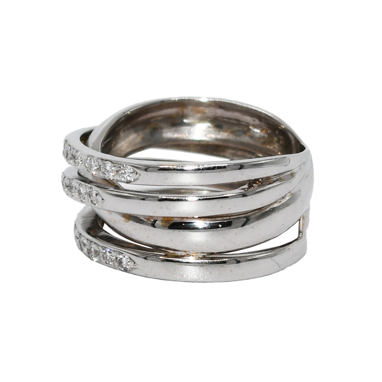 Multi-Band Diamond Ring in 18K White Gold