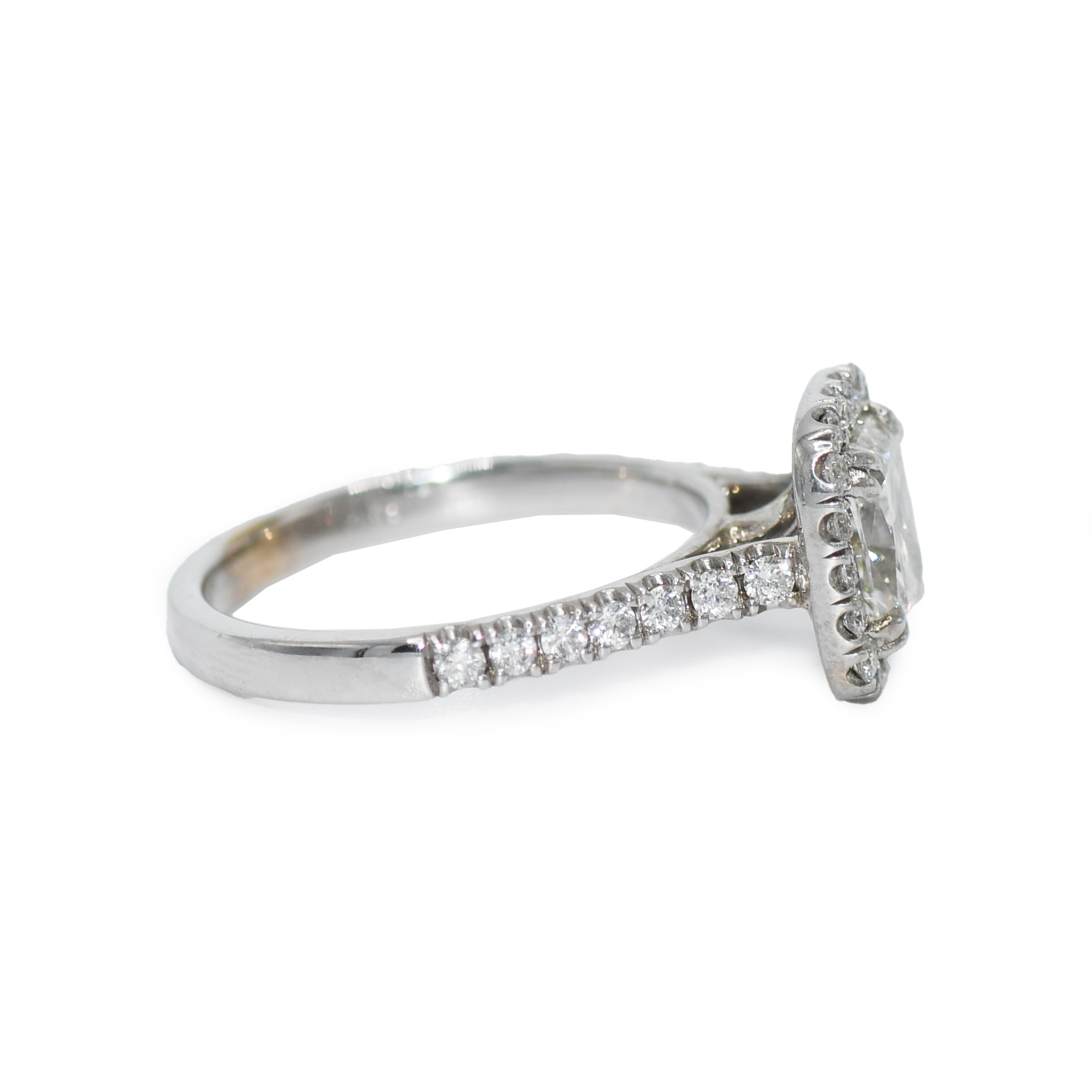 14K White Gold Square Modified Diamond Ring - Tangible Investments