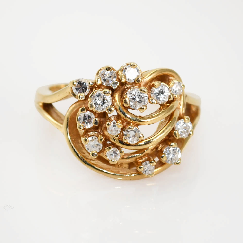 14k Yellow Gold Diamond Ring .20tdw 4.7gr - Tangible Investments