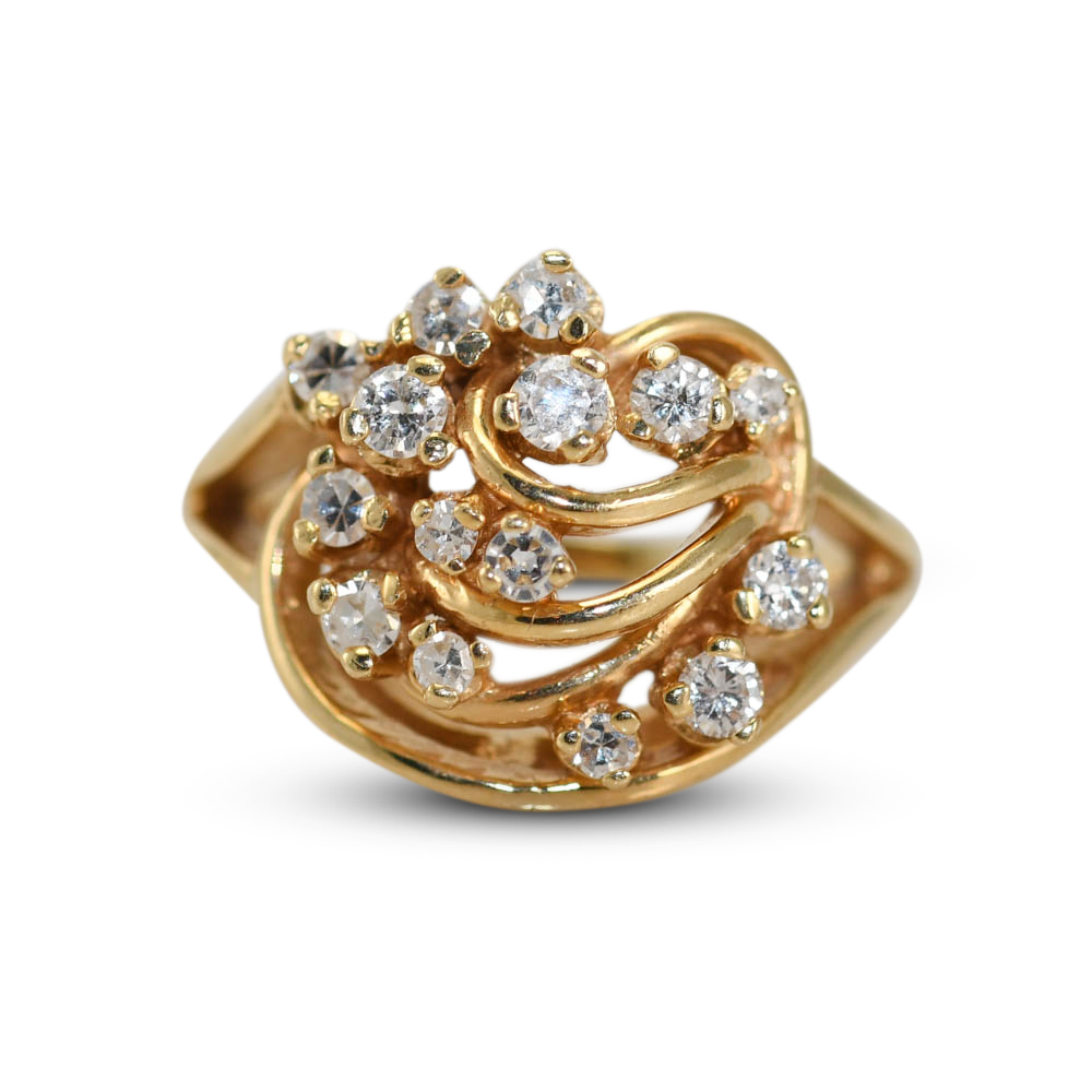 14k Yellow Gold Diamond Ring .20tdw 4.7gr - Tangible Investments