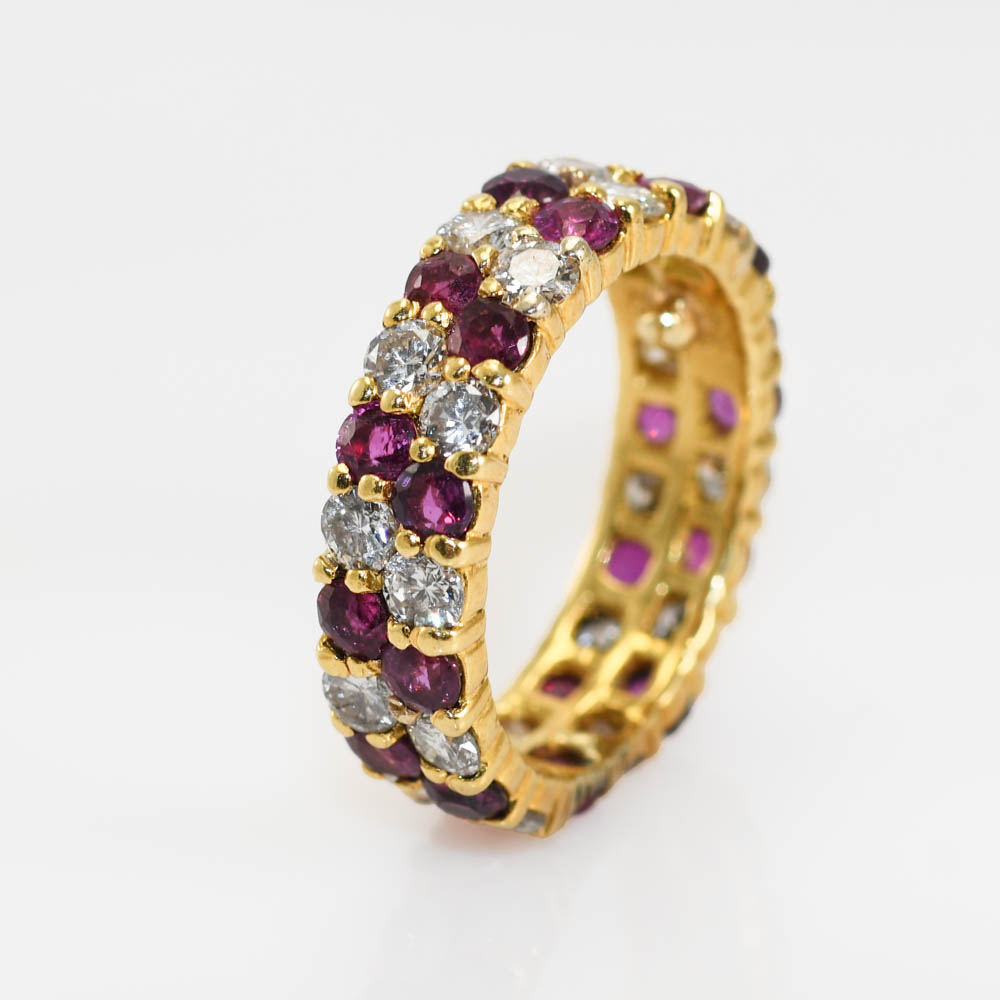 18K Yellow Gold Ruby and Diamond Ring, 5.3g, 1.00tdw - Tangible Investments