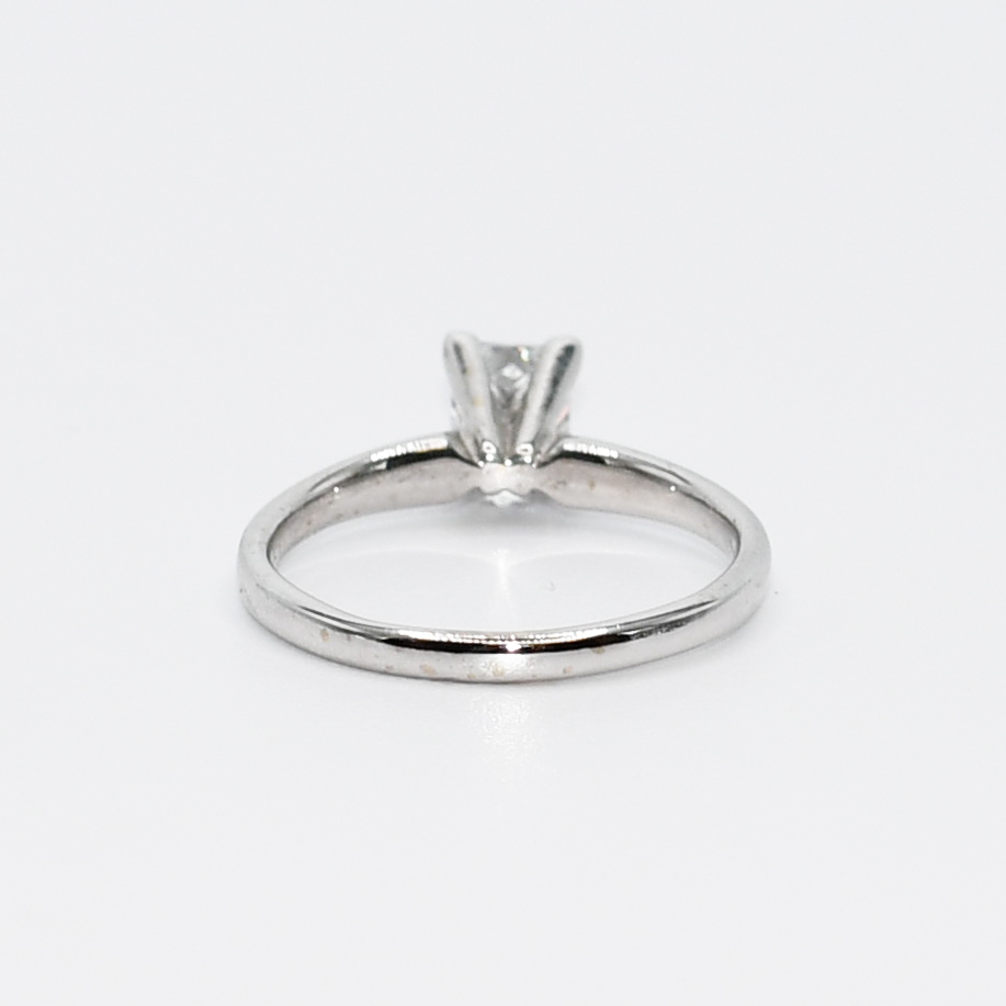 GSL Certified Princess Cut Diamond Ring in 18K White Gold