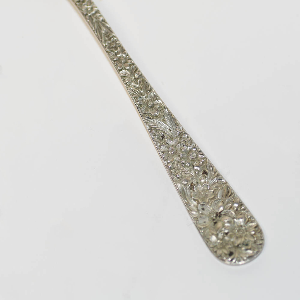 Repousse by Kirk Stieff Large Egg Shaped Solid Sterling Serving Spoon ...