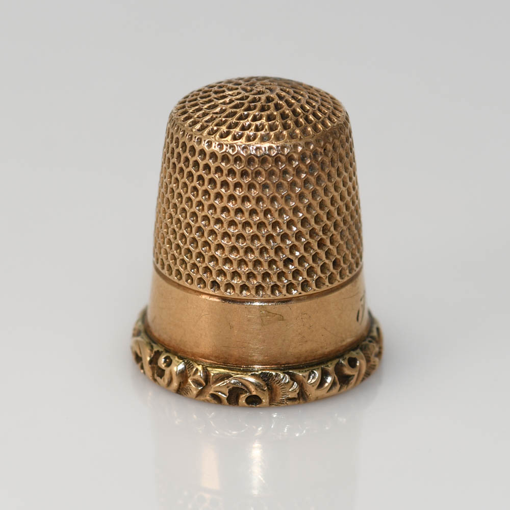 14K Yellow Gold Antique Thumb Thimble, 3.2gr - Tangible Investments