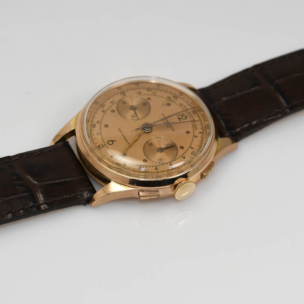 Vintage 18K Rose Gold Swiss Chronometer Watch, Manual - Tangible ...