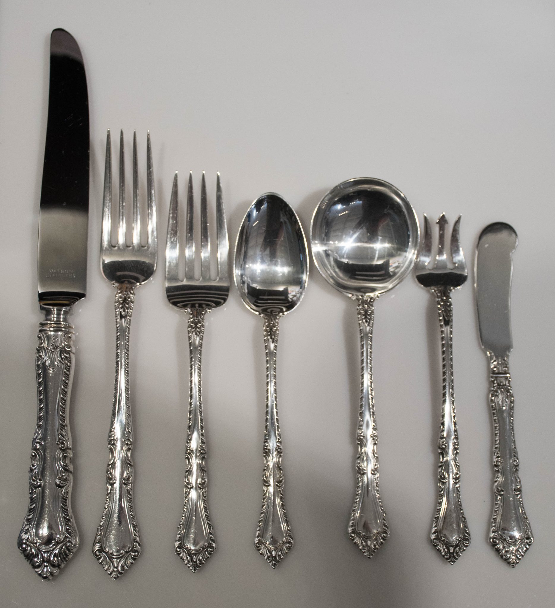 Foxhall by Watson Sterling Silver Regular 96 piece Flatware set for 12 ...