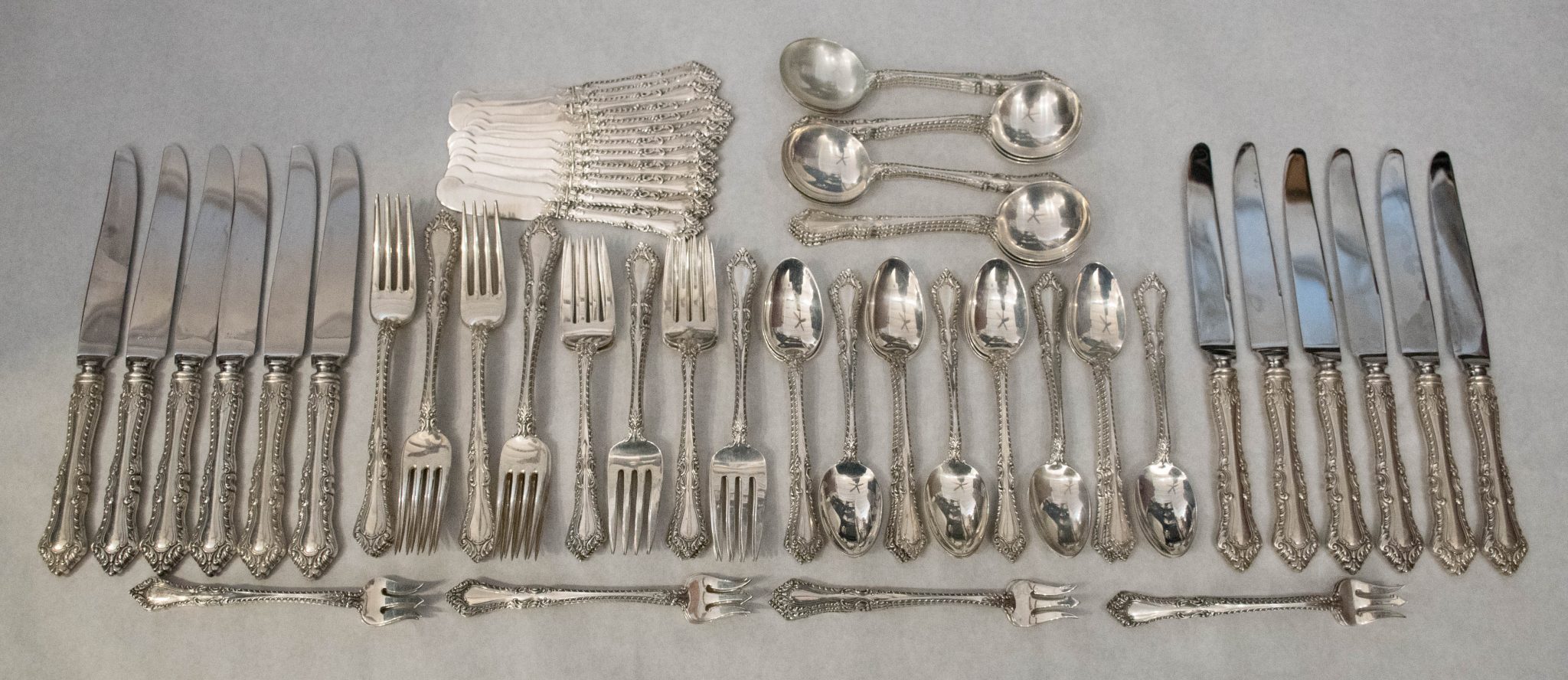 Foxhall by Watson Sterling Silver Regular 96 piece Flatware set for 12 ...