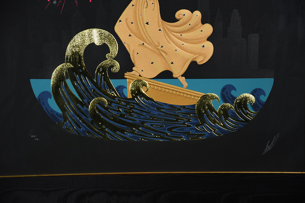 Statue of Liberty Night Serigraph by Erte with Frame - Tangible Investments