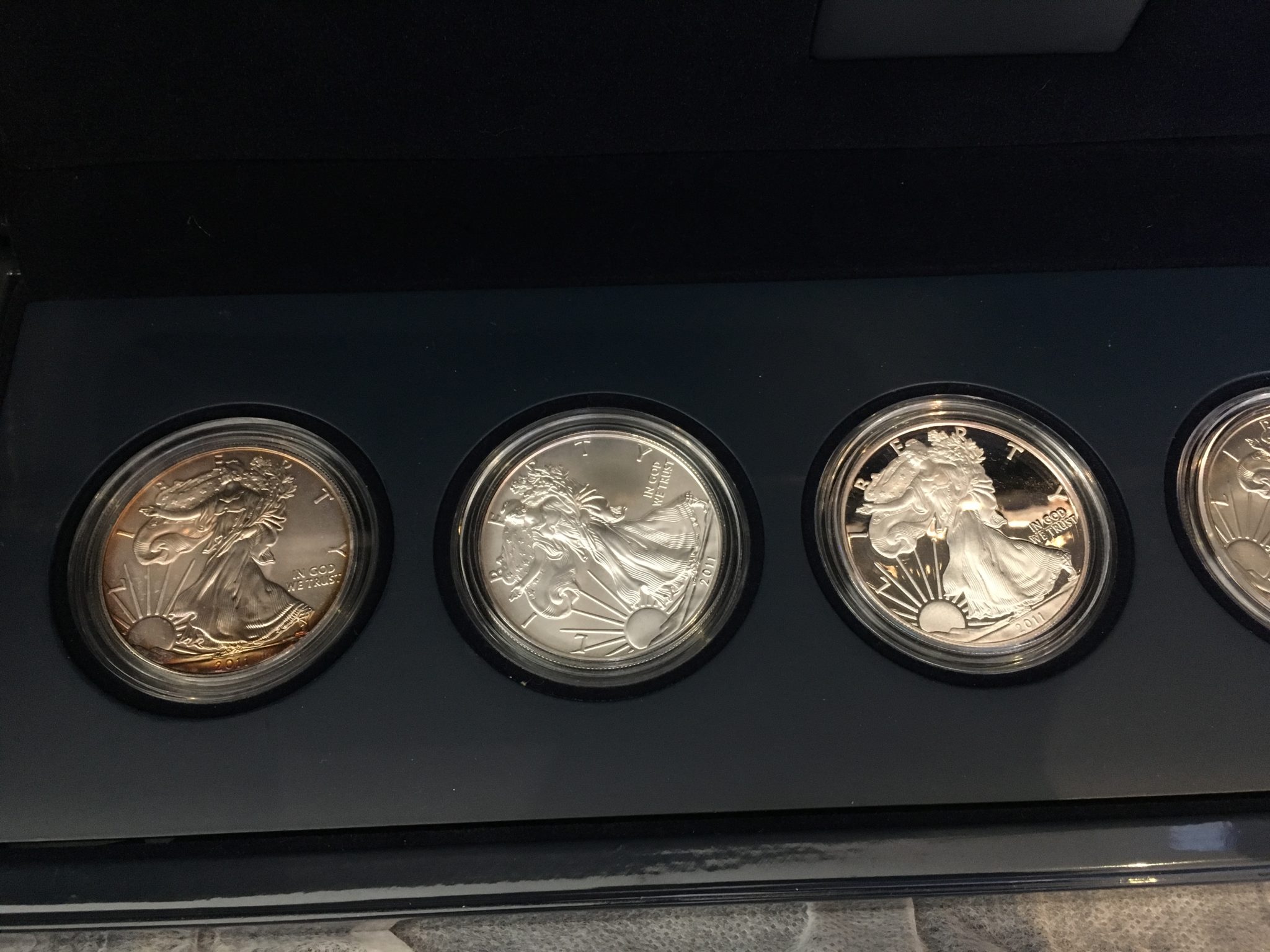 2011 Set of American Silver Eagles 5 Piece 25th Anniversary Collection ...