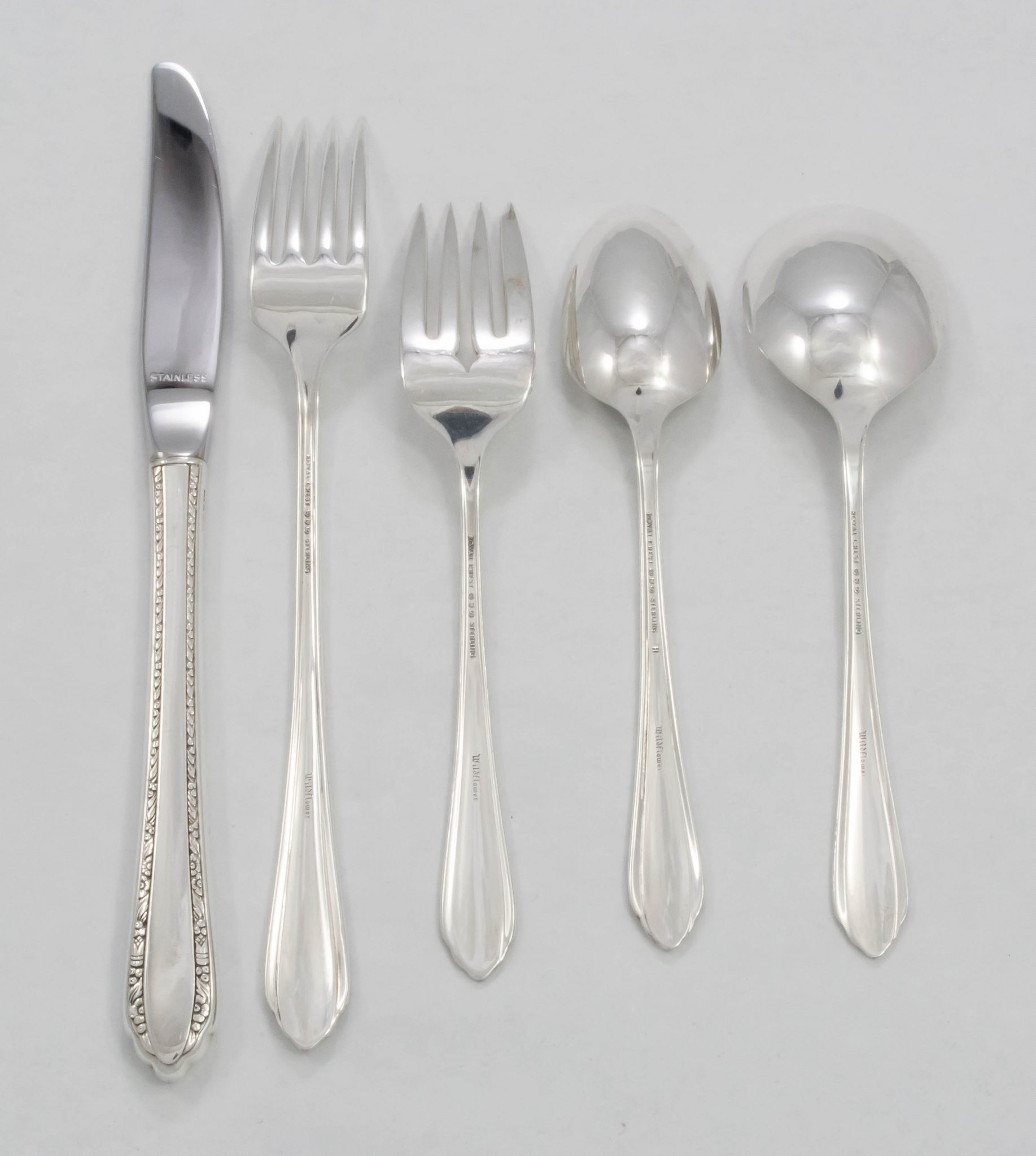 Wild Flower by Royal Crest Sterling Silver Grille Flatware set for 6 ...