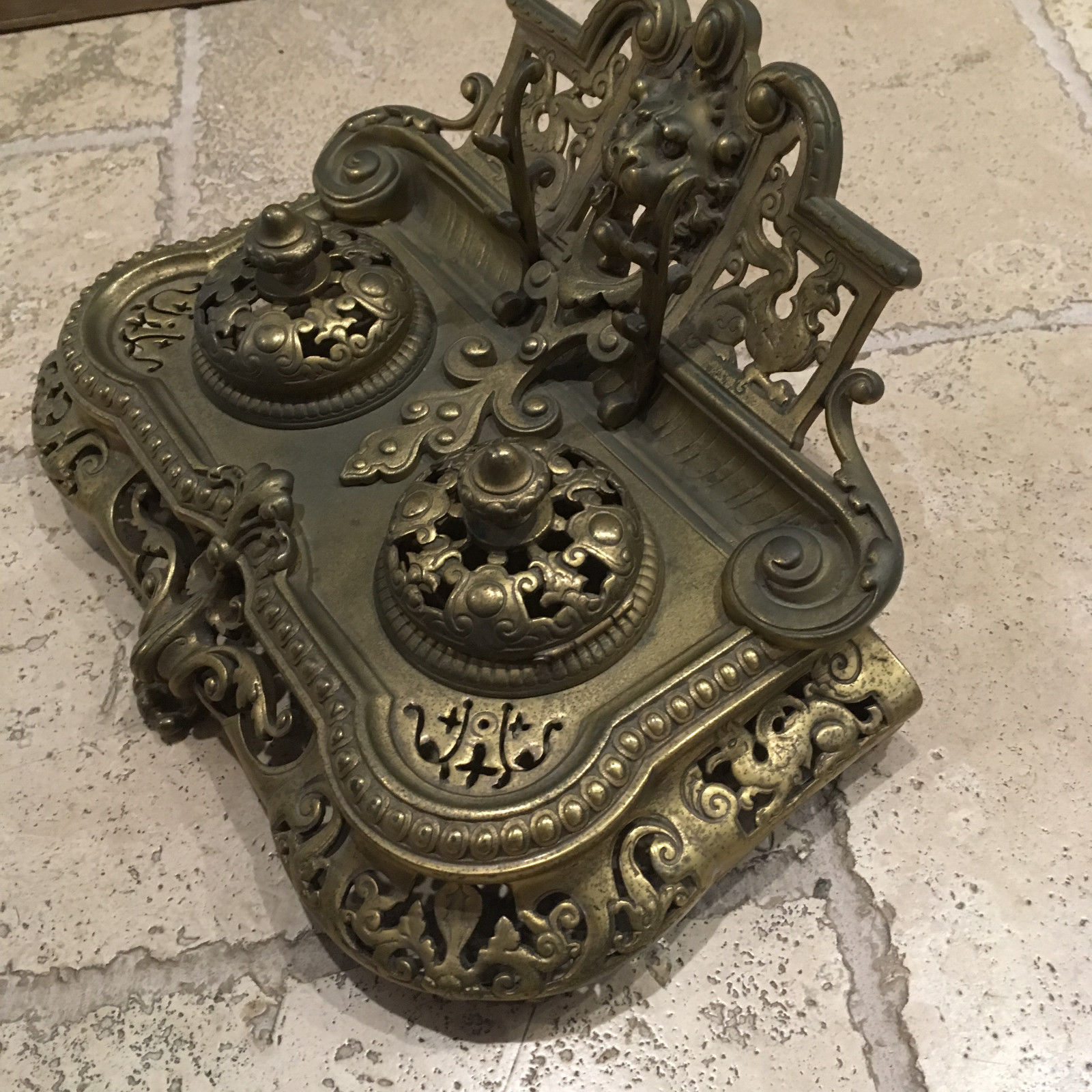 Victorian Brass Inkwell Circa 1870 - 1900 - Tangible Investments