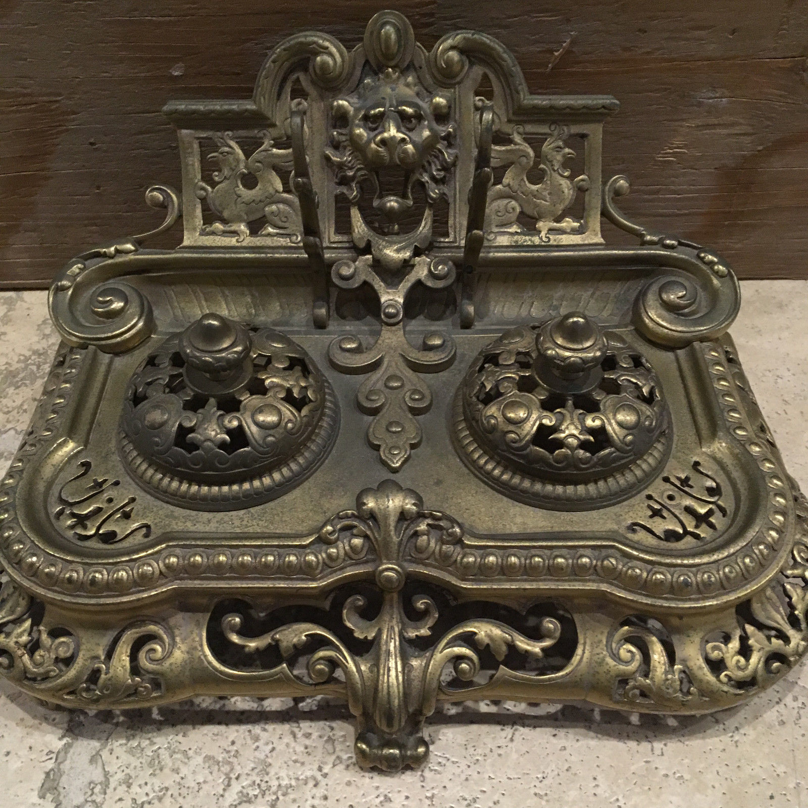 Victorian Brass Inkwell Circa 1870 - 1900 - Tangible Investments
