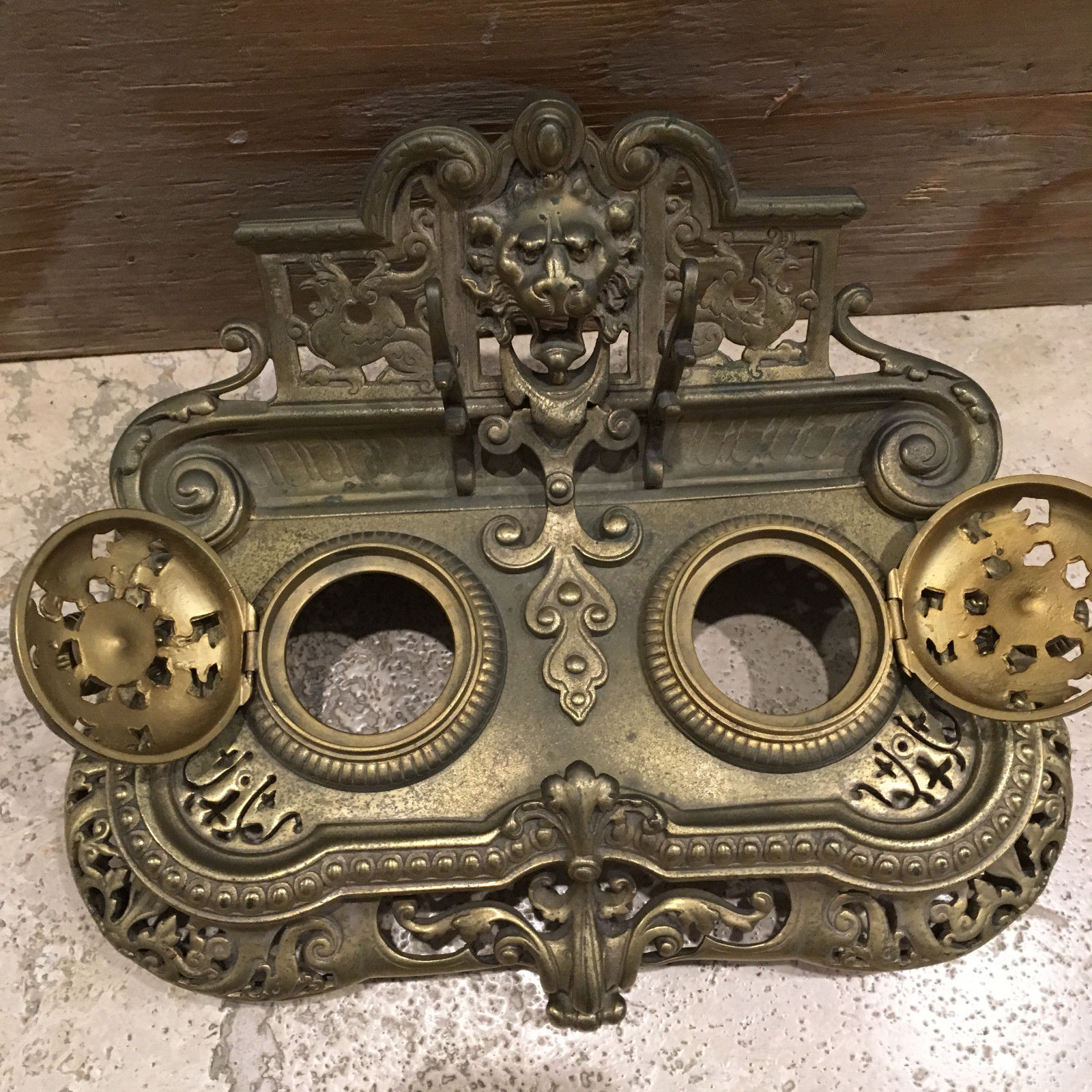 Victorian Brass Inkwell Circa 1870 - 1900 - Tangible Investments