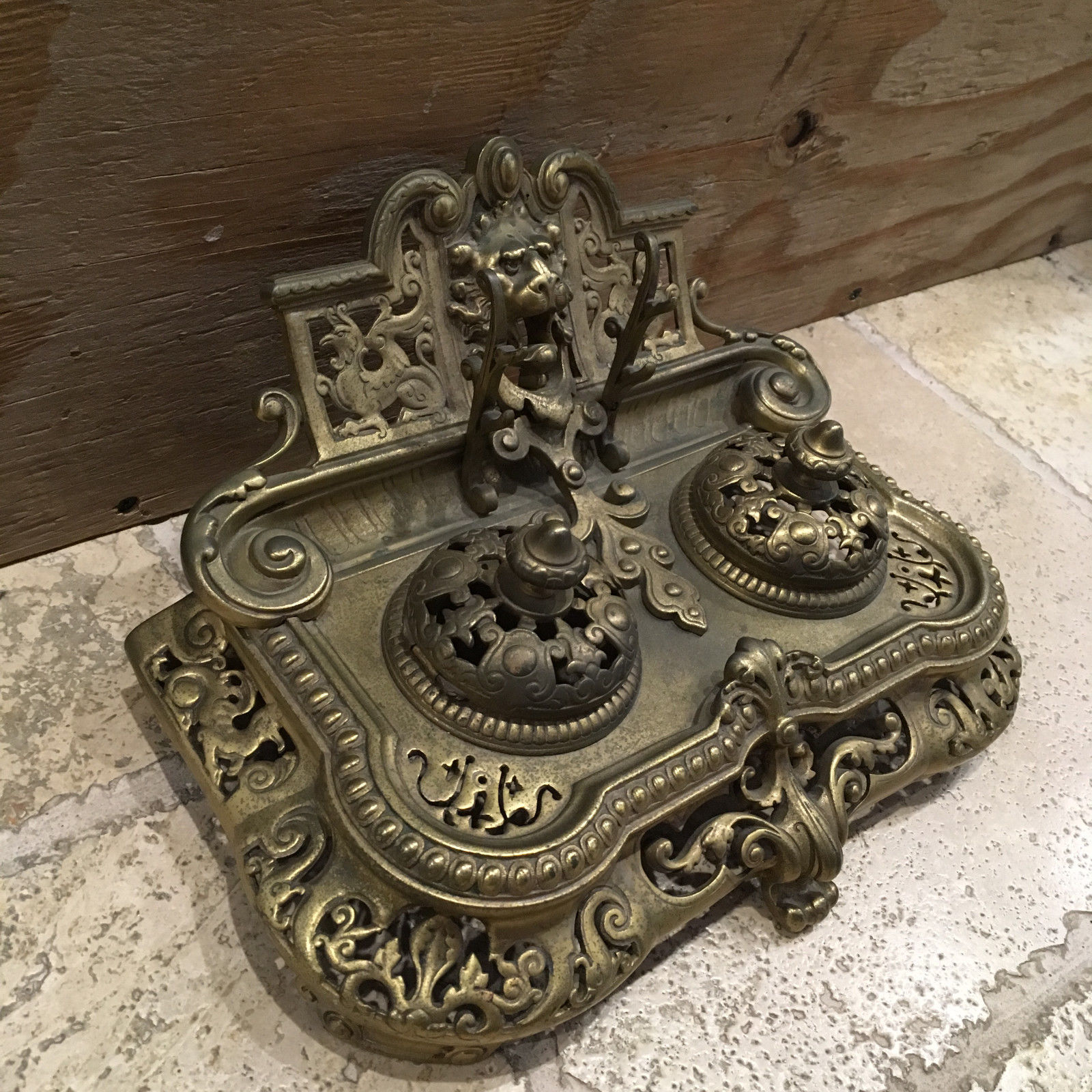 Victorian Brass Inkwell Circa 1870 - 1900 - Tangible Investments