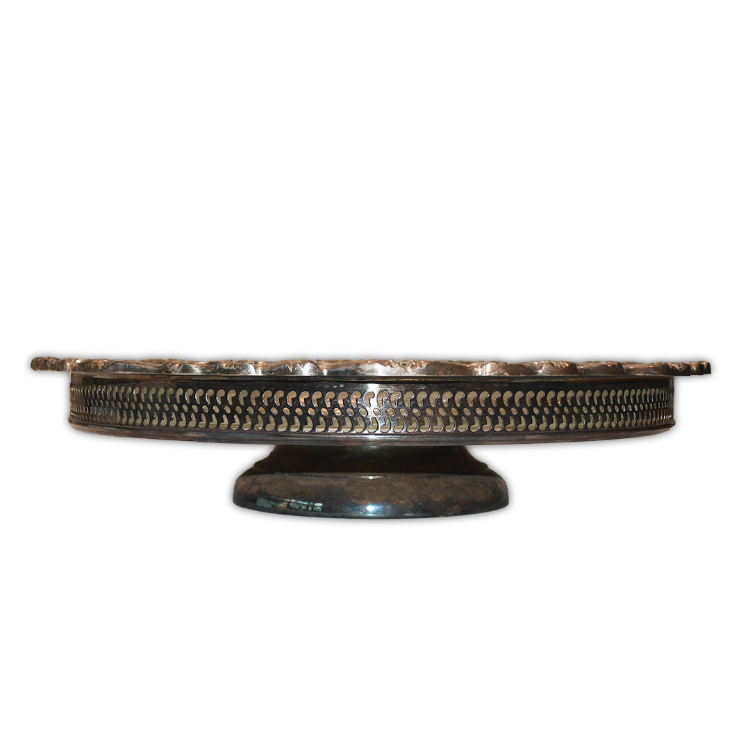 Victorian Style Lazy Susan Silver Plate with Glass Insert - Tangible ...