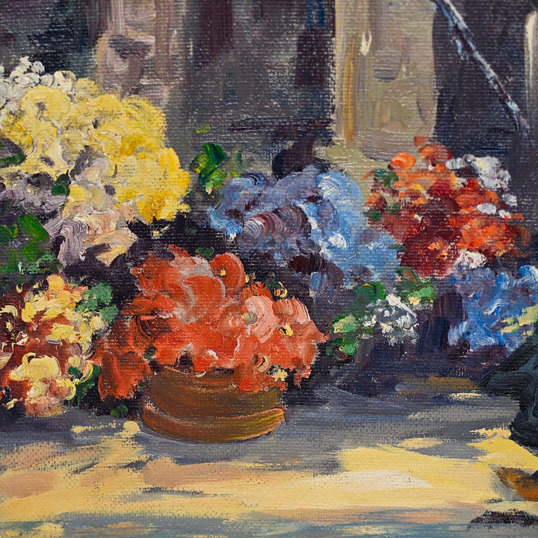 Village Scene, Oil Painting on Board, Signed Helen Hafer - Tangible ...